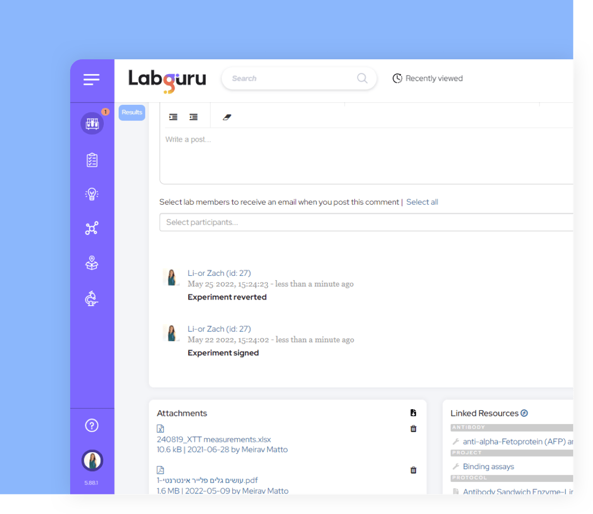 The Best Electronic Lab Notebook | Labguru ELN Software | Digital Lab ...