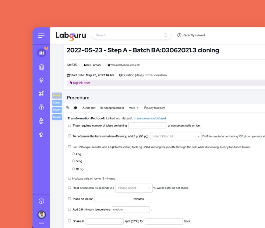 Labguru | A Full Informatics Suite for Molecular Farming